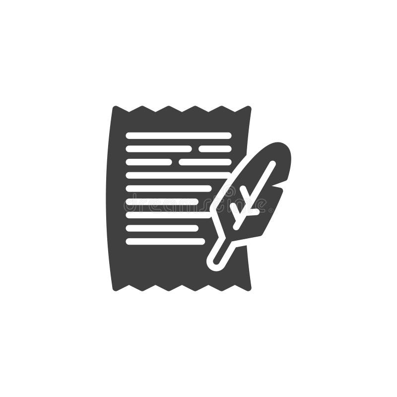 Feather Pen Writing Vector Icon Stock Vector - Illustration of paper ...