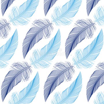 Feather Seamless Pattern, Vector Stock Vector - Illustration of tiled ...