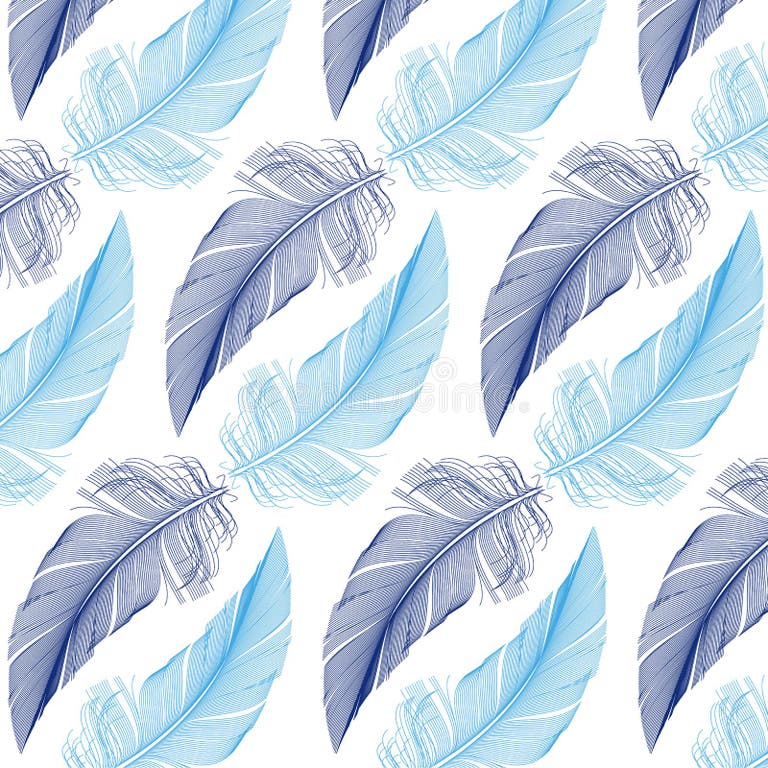 Feather Seamless Pattern, Vector Stock Vector - Illustration of tiled ...
