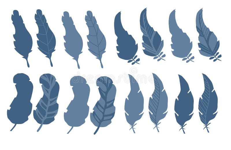 Feather Set. Simple Shapes, Minimalism. Natural Elements for Design ...