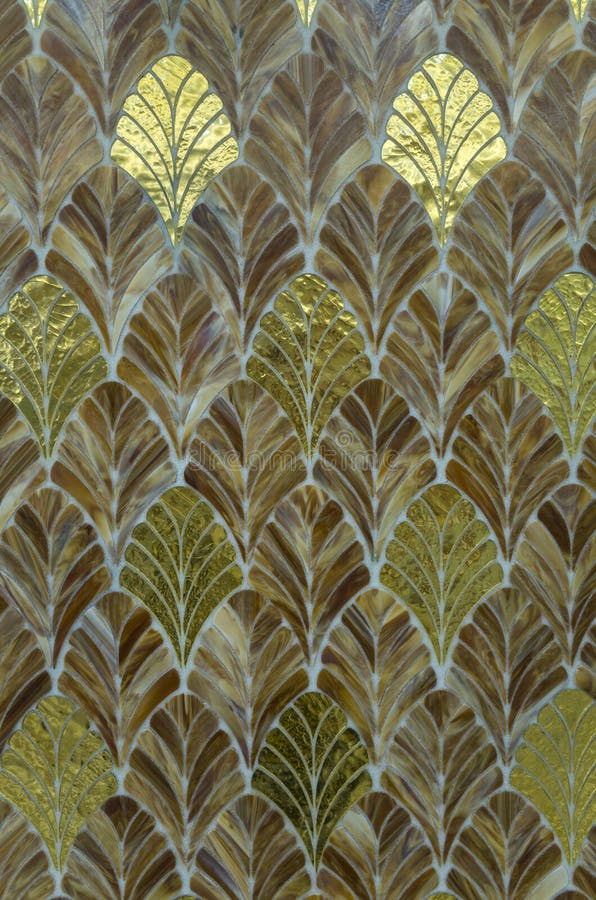 Feather Shape Mosaic Pattern Stock Image - Image of gold, conch: 116686853