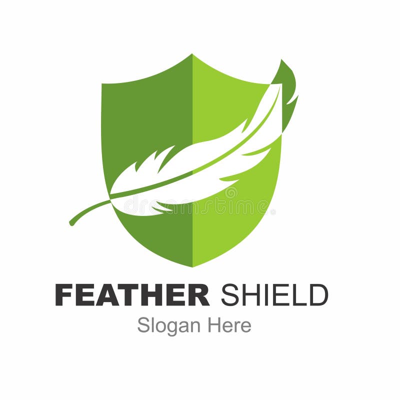Feather Shield Logo Design Concept Stock Vector - Illustration of tree ...