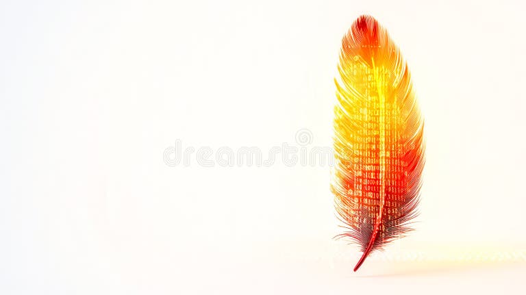 Feather Showing Binary Code Representing Artificial Intelligence Taking ...