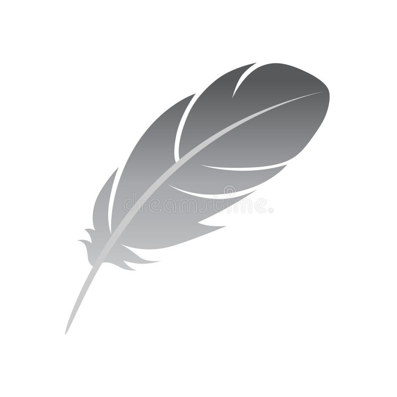 Feather of Bird Graphic Gray Icon. Stock Vector - Illustration of ...