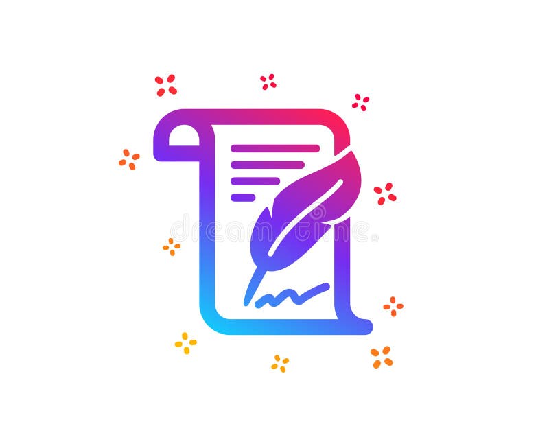 Feather Signature Icon. Copywriting Sign. Vector Stock Vector ...