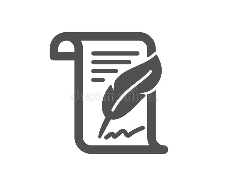 Feather Signature Icon. Copywriting Sign. Vector Stock Vector ...