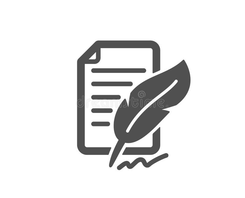 Feather Signature Icon. Copywriting Sign. Vector Stock Vector ...