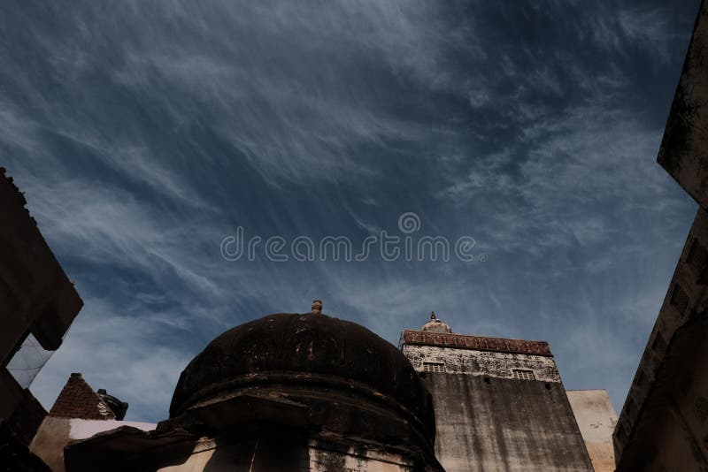 Feather sky and old temple stock photo. Image of feathers - 65542848