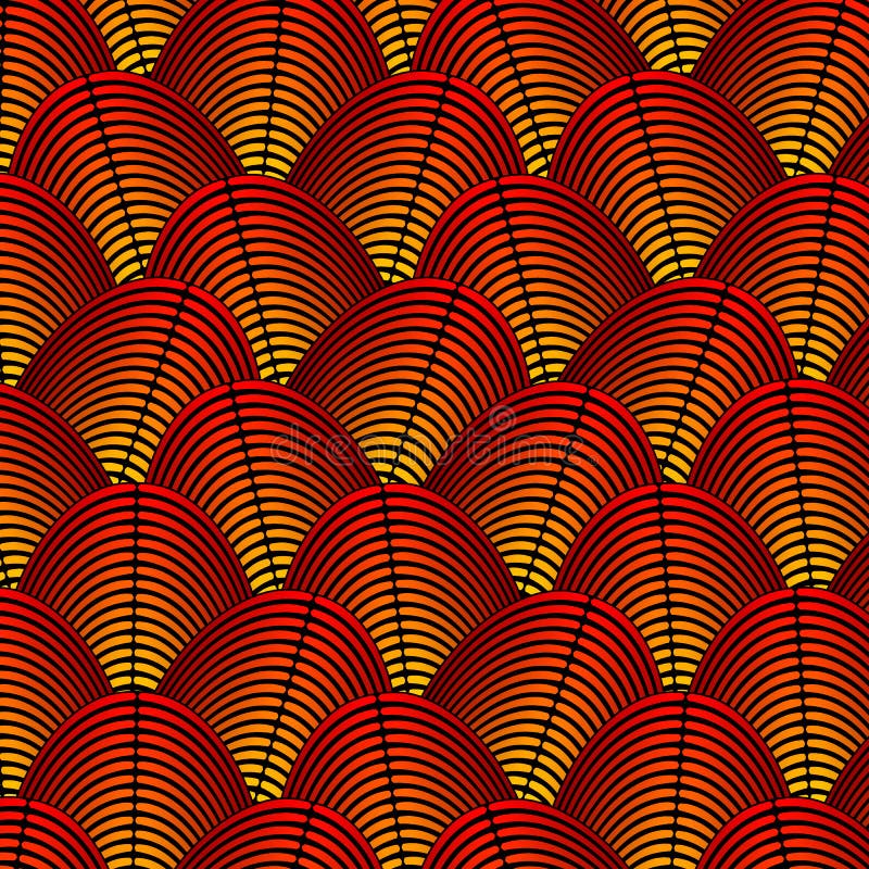 Feather Styled Background with Curved Lines Styled As Exotic Bird ...