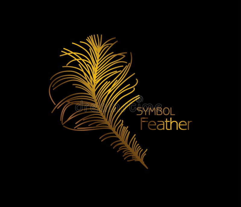 Feather stylized symbol. stock illustration. Illustration of retro ...
