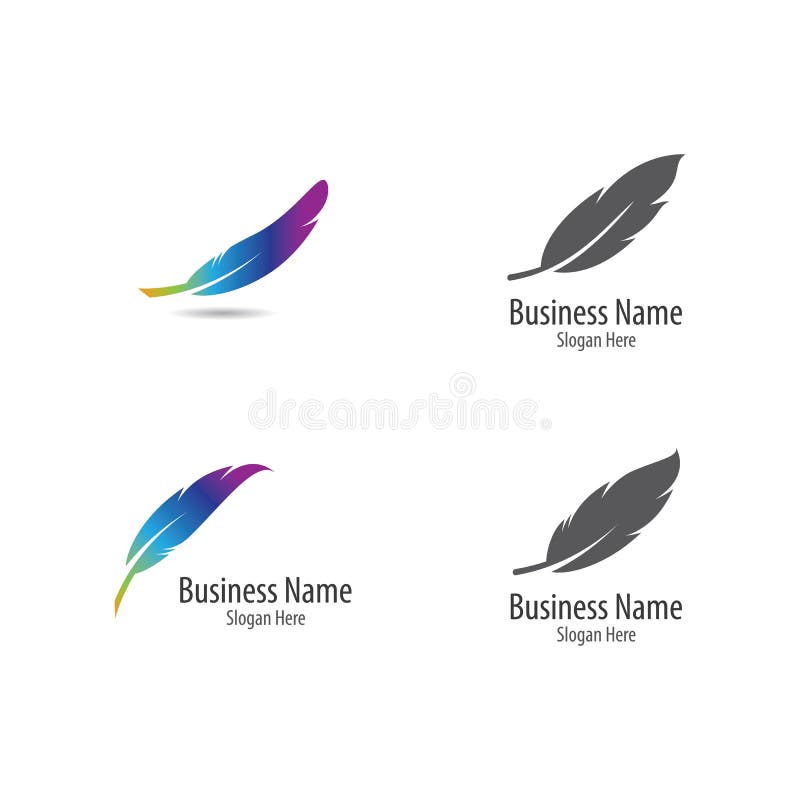 Feather Symbol Vector Icon Illustration Stock Vector - Illustration of ...