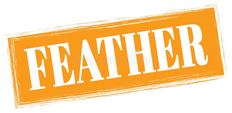 FEATHER Text Written on Orange Stamp Sign Stock Illustration ...