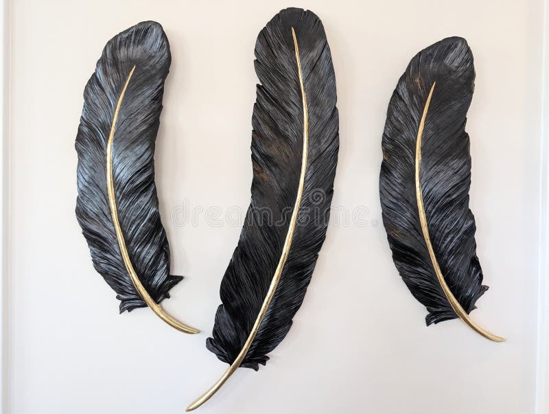 Feather Wall Decor Hangings in a Modern Home Stock Image - Image of ...