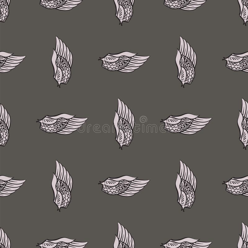 Feather Wings Seamless Pattern Stock Illustration - Illustration of ...