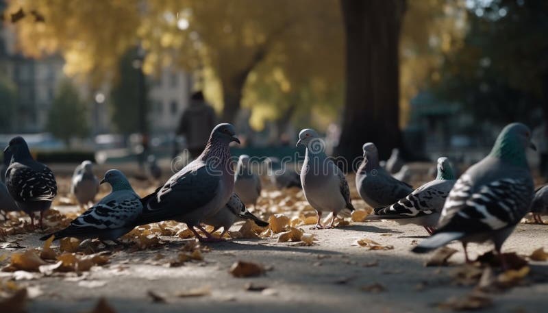 Feathered Friends Flock Together in Autumn Trees Generated by AI Stock ...