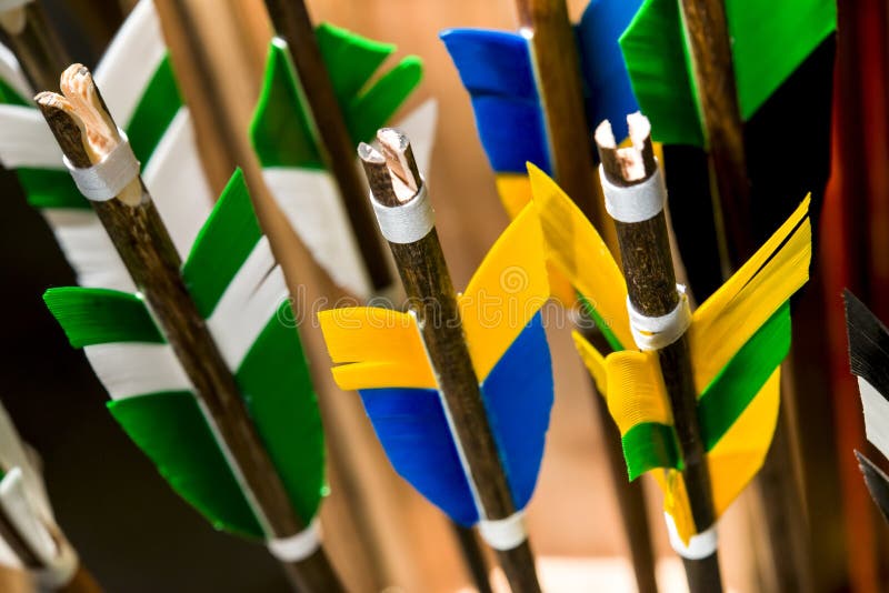 Feathering Arrows for Archery Stock Image - Image of carboxylic ...