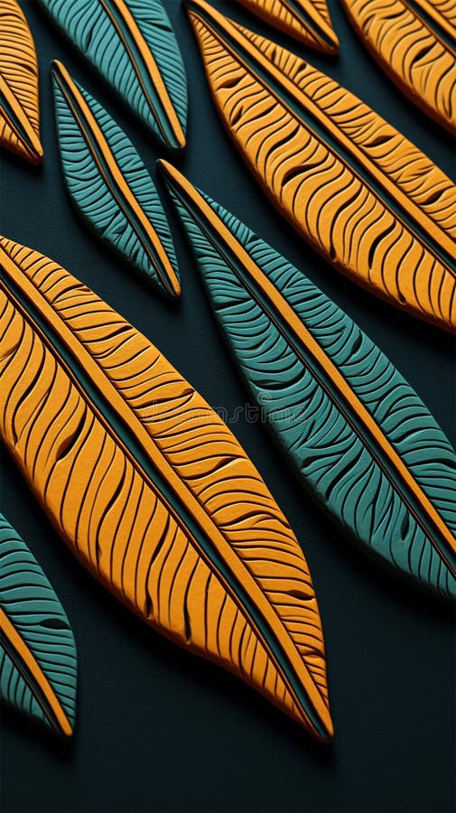 Featherr Pattern Abstract 3d Rendering High Detail Stock Illustration ...