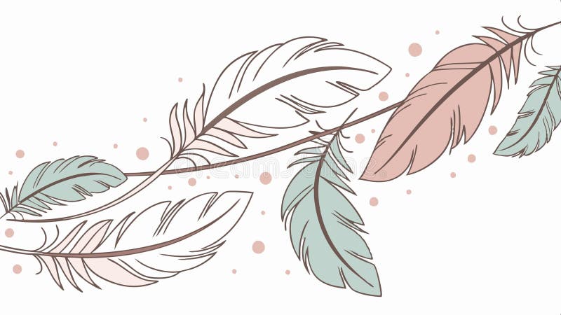 Feathers Border Design, Light Frame and Airy Element Vector Design ...