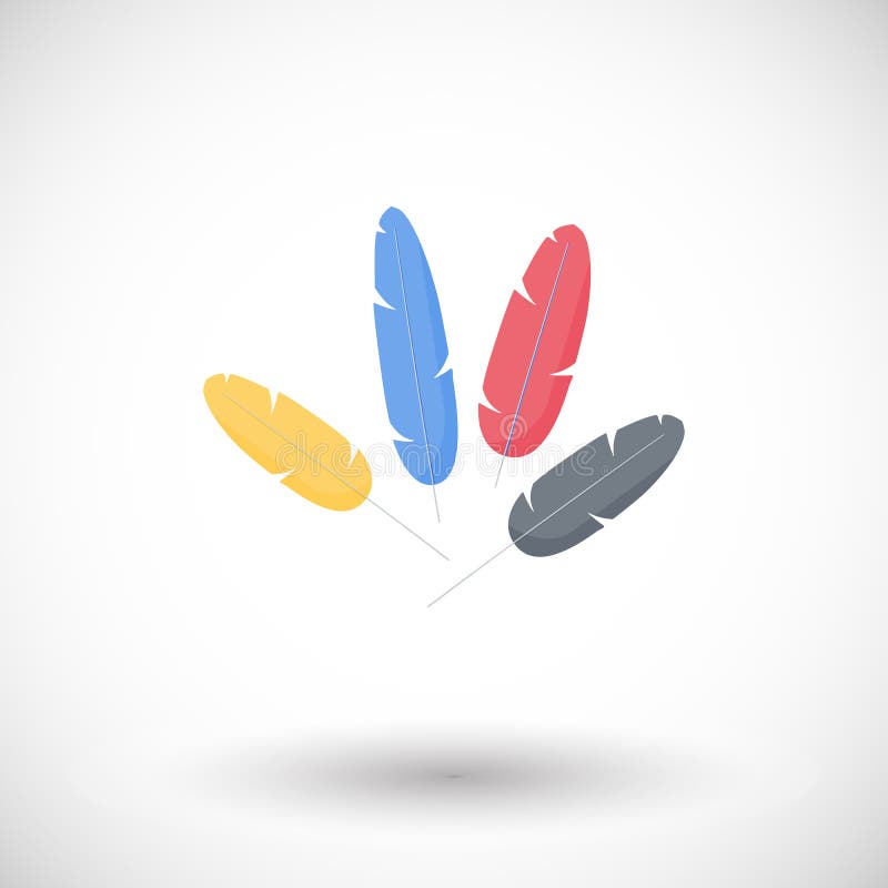 Feathers flat icon stock illustration. Illustration of hand - 95196378