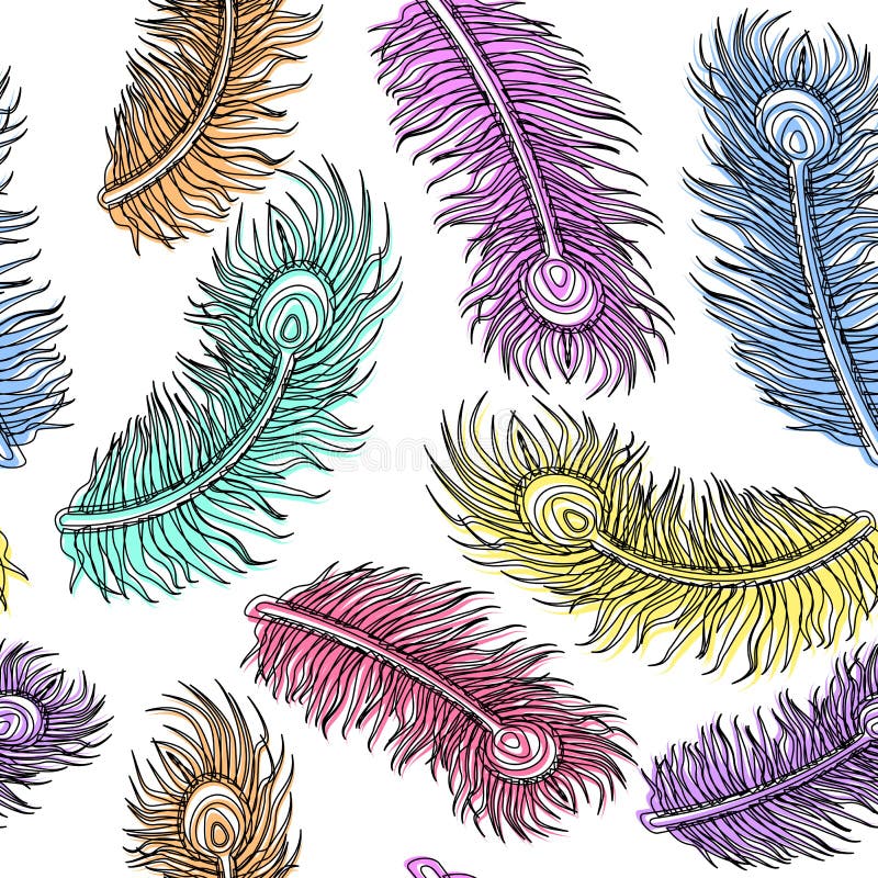 Colorful Falling Feathers Stock Illustrations – 378 Colorful Falling ...