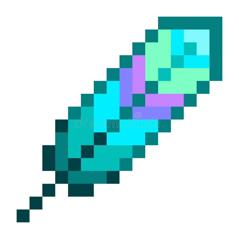 Bird Feather Vector Pixel Art Icon, Editable Stock Vector ...