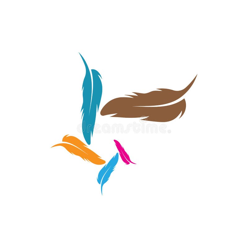 Feathers Logo Template Vector Symbol Stock Vector - Illustration of ...