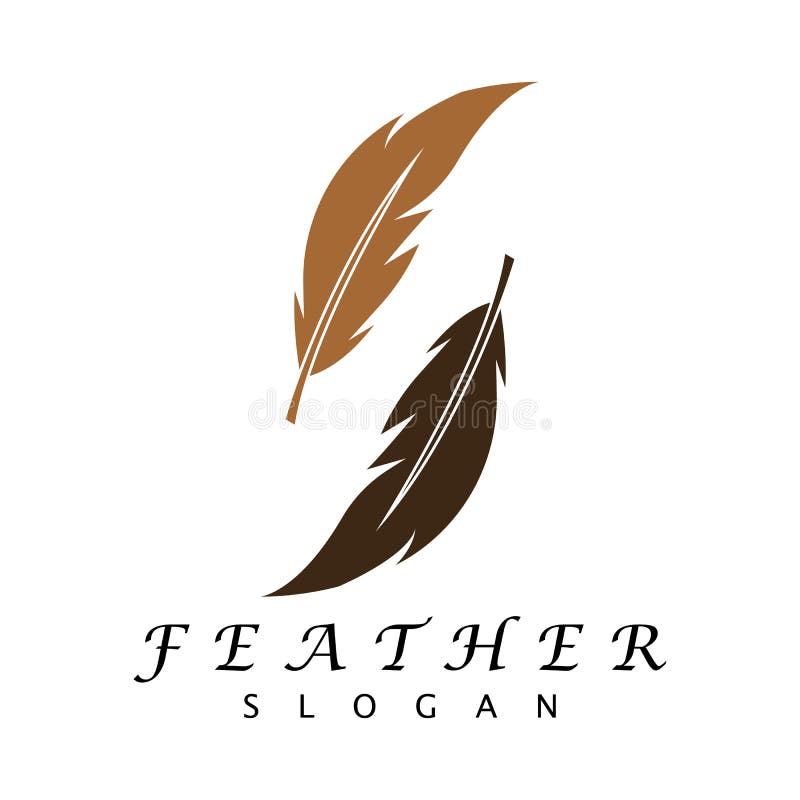 Feathers Logo Template Vector Symbol Nature Stock Vector - Illustration ...