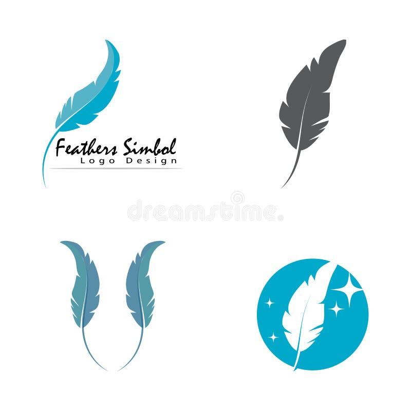Feathers Logo Template Vector Symbol Nature Stock Vector - Illustration ...