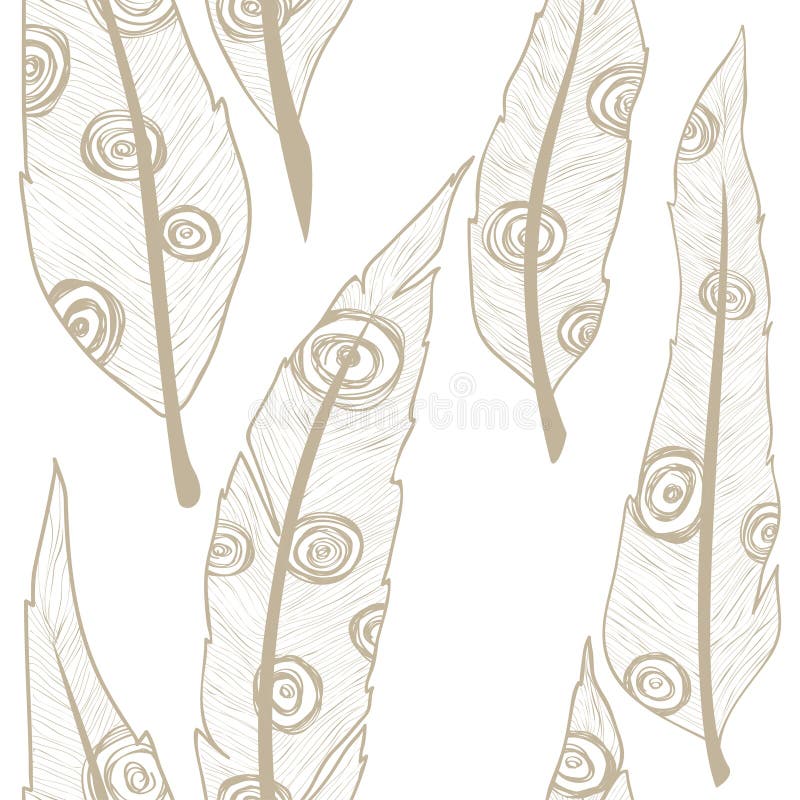 Feathers ornament pattern stock illustration. Illustration of geometric ...