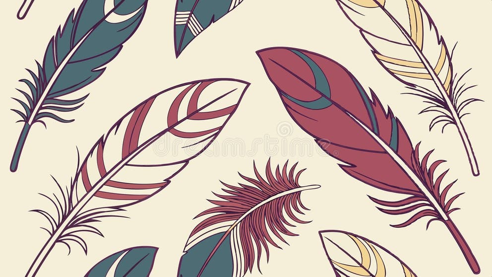 Feather Repeating Pattern Stock Illustrations – 2,540 Feather Repeating ...