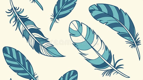 Feathers Seamless Pattern Design, Bird Feathers, Plumage Texture, Soft ...
