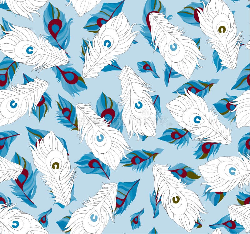 Feathers Seamless Pattern. Multicolored Decorative Abstract Bird ...