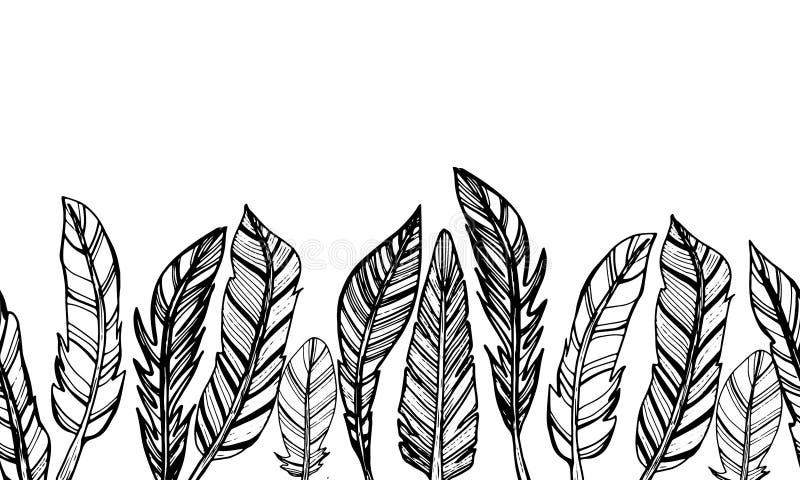 Feathers Set. Vector Illustration of Abstract Feathers Stock Vector ...