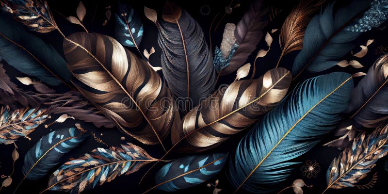 Feathers Texture Bright Horizontal Abstract Background. Stock ...