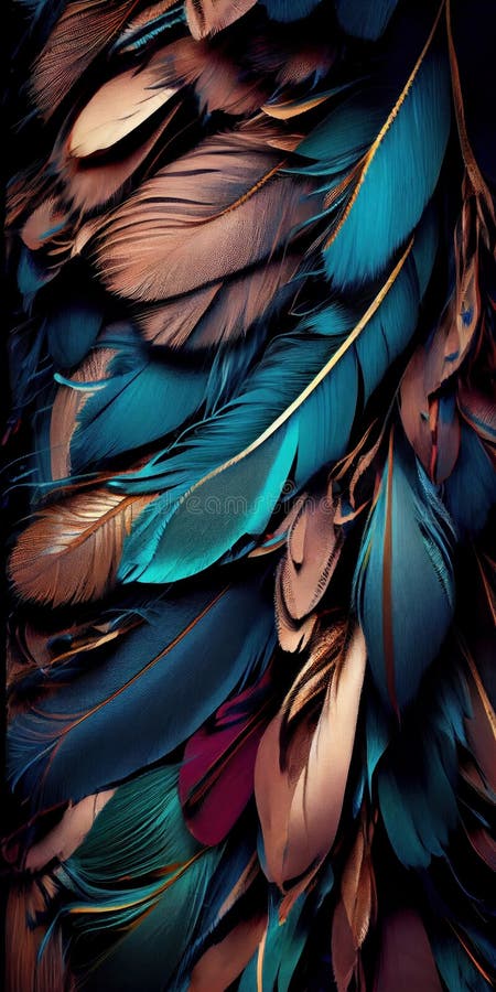 Feathers Texture Bright Vertical Abstract Background. Stock ...