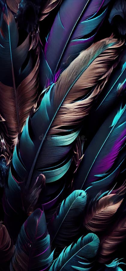 Feathers Texture Bright Vertical Abstract Background. Stock ...