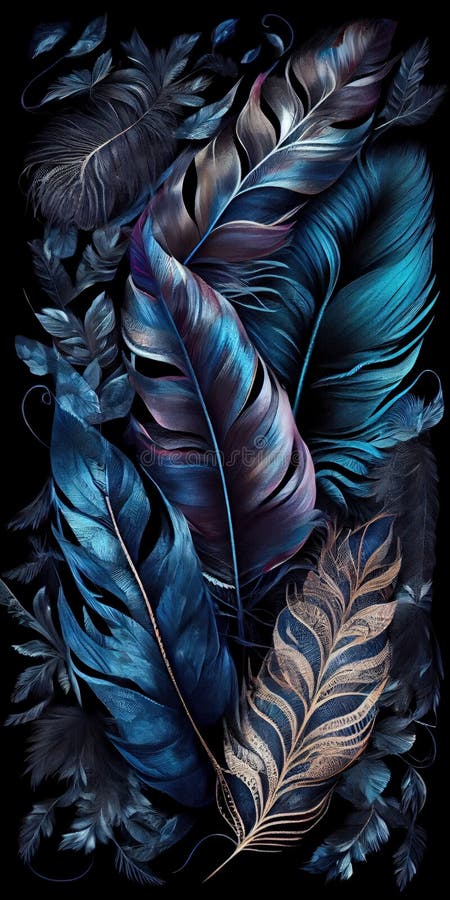 Feathers Texture Bright Vertical Abstract Background. Stock ...