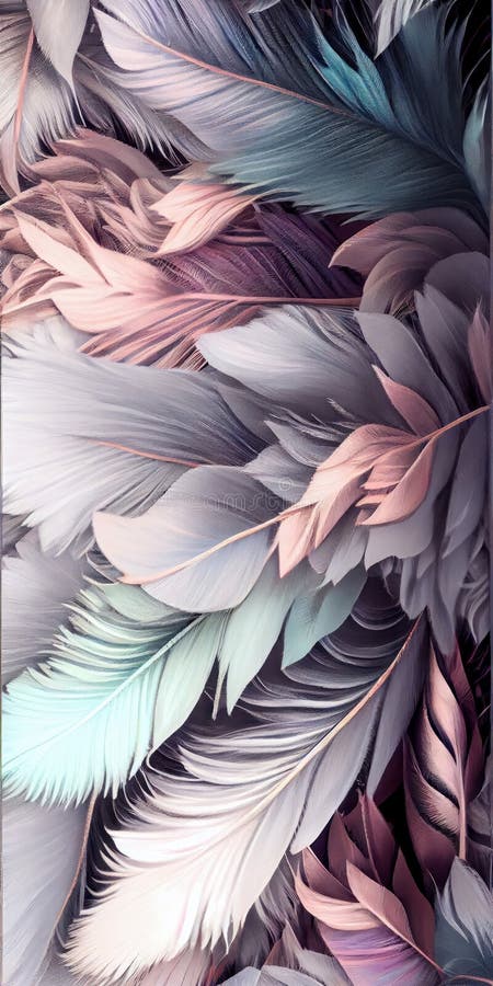 Feathers Texture Pastel Vertical Abstract Background. Stock ...
