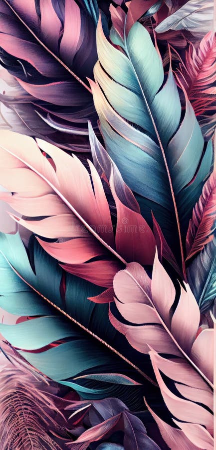 Feathers Texture Bright Vertical Abstract Background. Stock ...