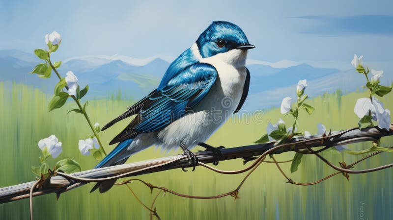 Feathers tree swallow stock illustration. Illustration of nature ...