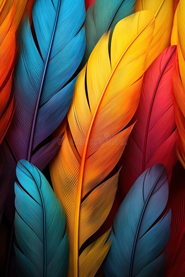 Feathers Wallpaper Design for Smartphone Screen. Ai Generative Stock ...