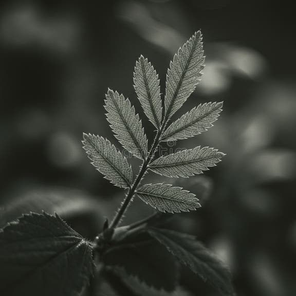 Feathery Compound Leaf with Multiple Serrated Leaflets is Captured in ...