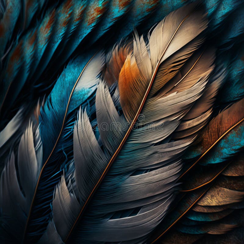 Feathery Textured Background (generative AI) Stock Illustration ...