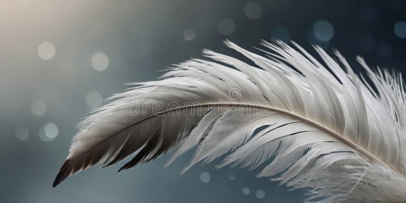 A Feathery White Bird Feather is Shown in a Close Up. Stock ...