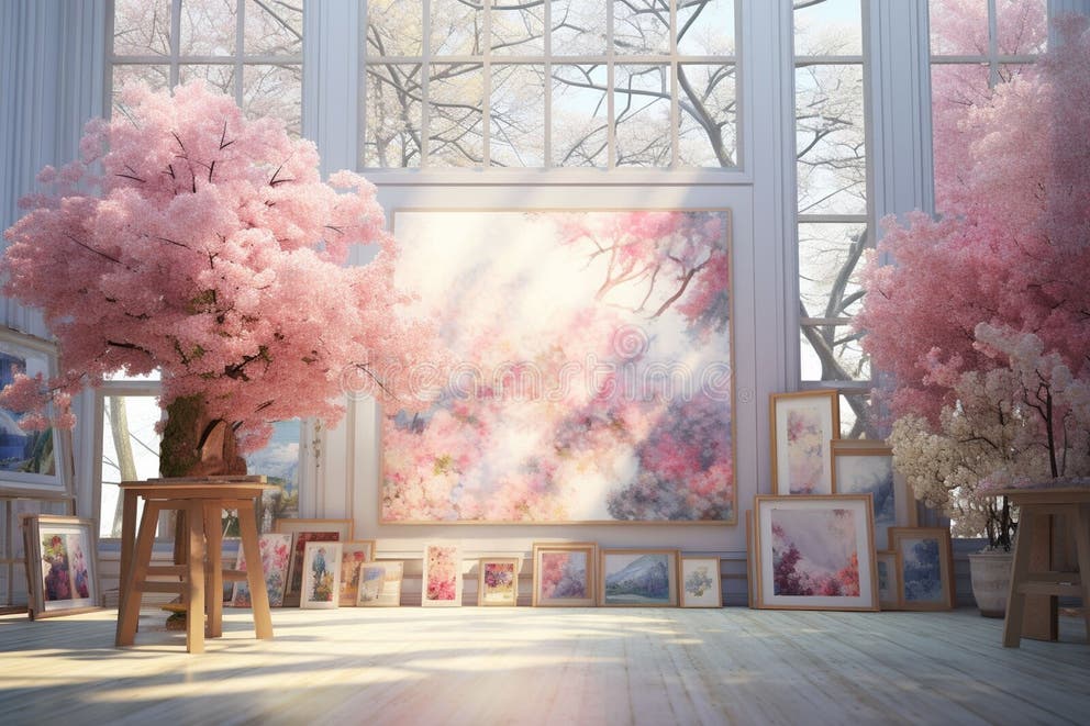 Feature a Creative Depiction of a Springtime Art Stock Illustration ...