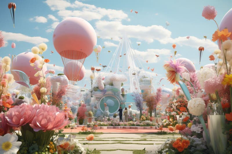 Feature a Creative Depiction of a Springtime Art. Generative Ai Stock ...