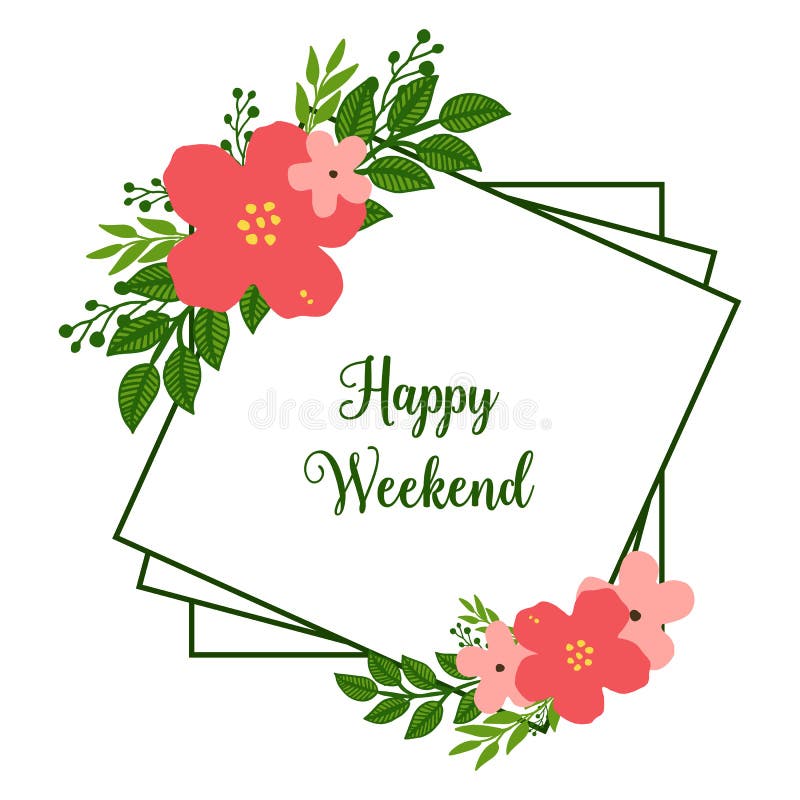 Feature of Flower Frame and Leaves, Greeting Card or Invitation Card ...