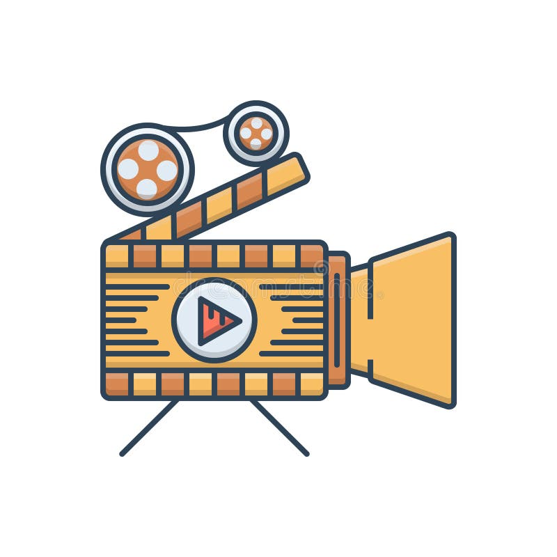 Color Illustration Icon for Feature, Films and Documentary Stock ...