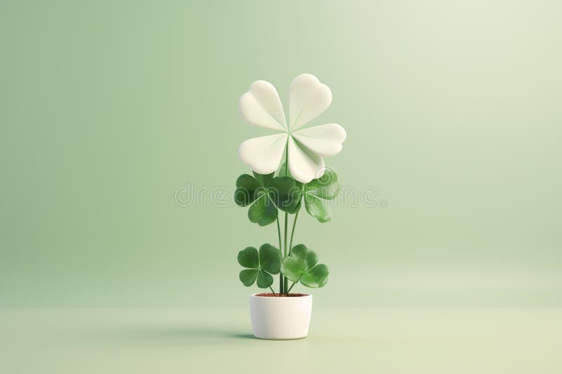 Feature a Minimalist Representation of a Clover. Generative Ai Stock ...