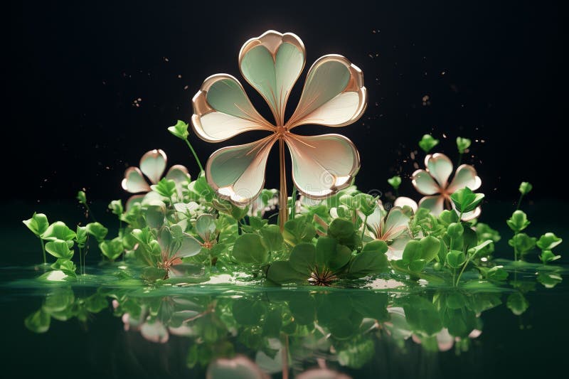 Feature a Stylized Illustration of a Clover. Generative Ai Stock ...
